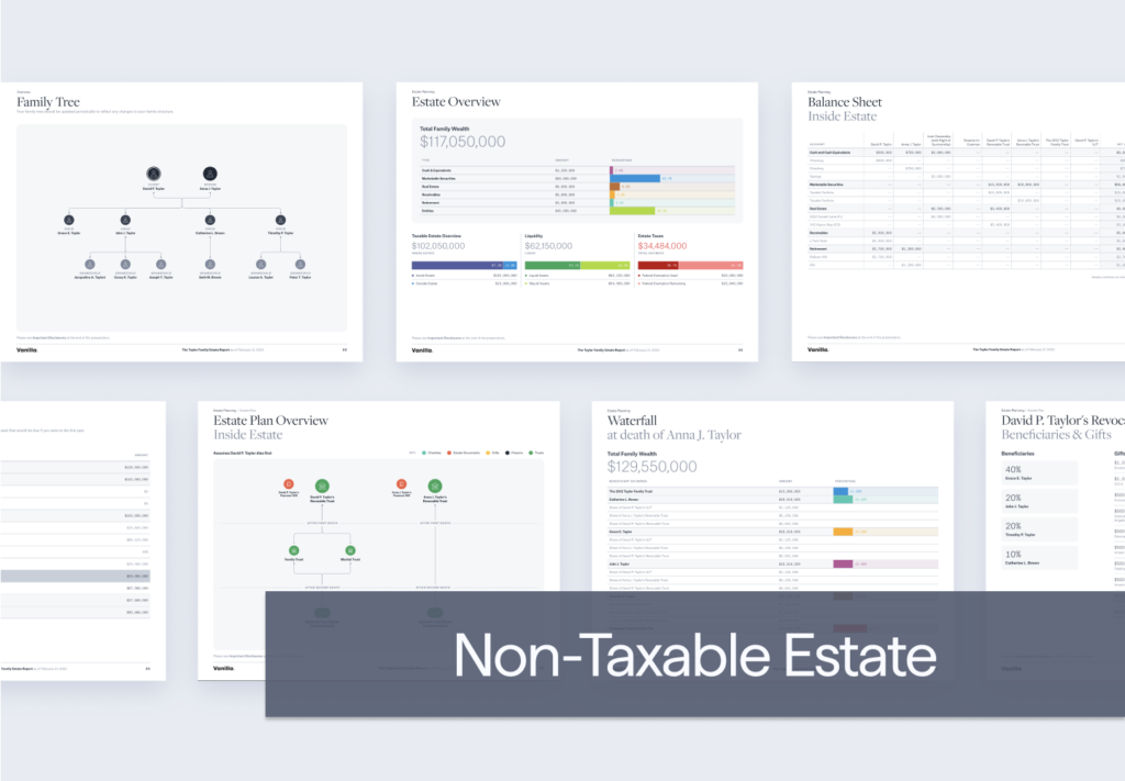 Vanilla sample report for non-taxable estates - Vanilla