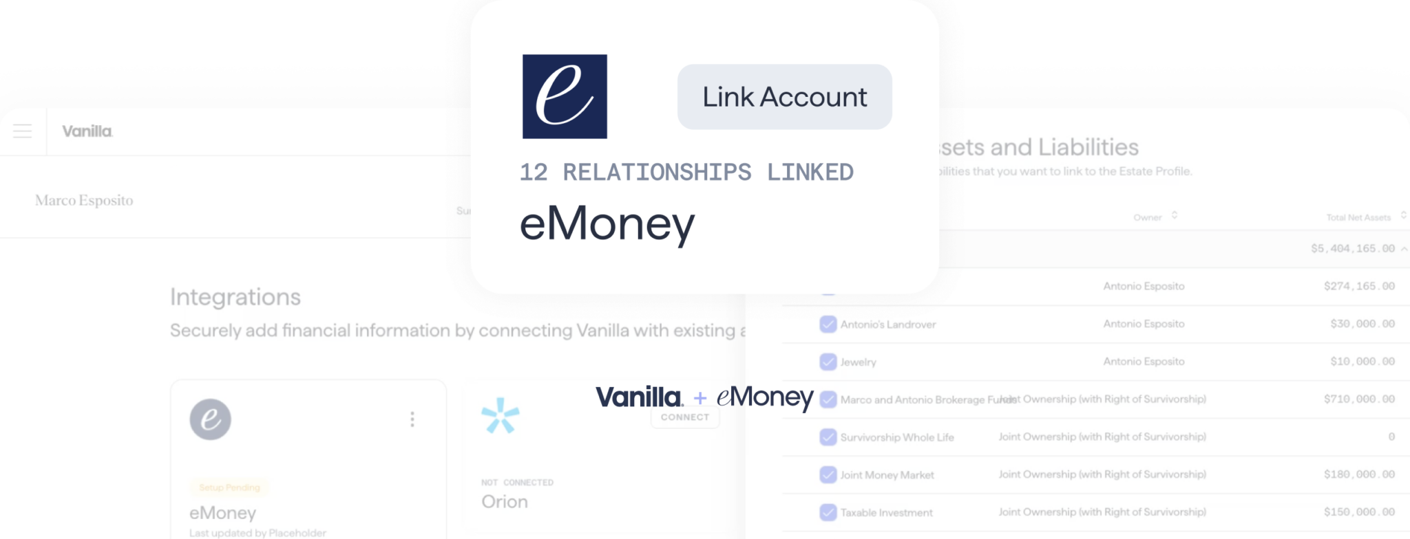 Vanilla Integration Partners: eMoney Advisor